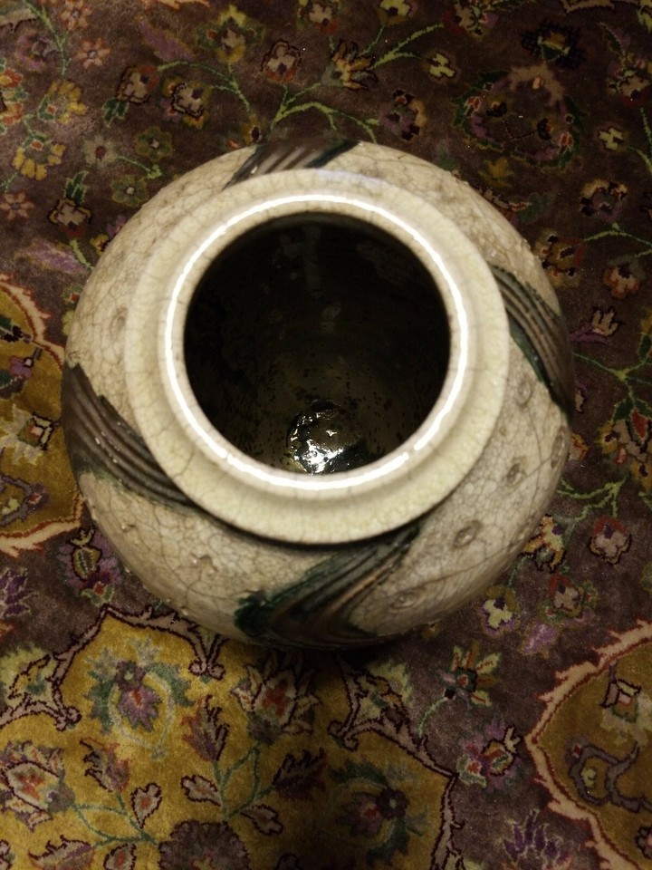 WoW! Bruce O'Dell Studio Art Pottery LRG 15"H Raku Vase Iridescent ...