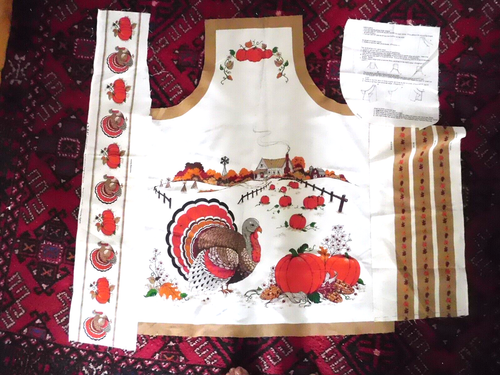 Thanksgiving Holiday Apron Kit-VIP Cranston Fabric-Partially Completed ...