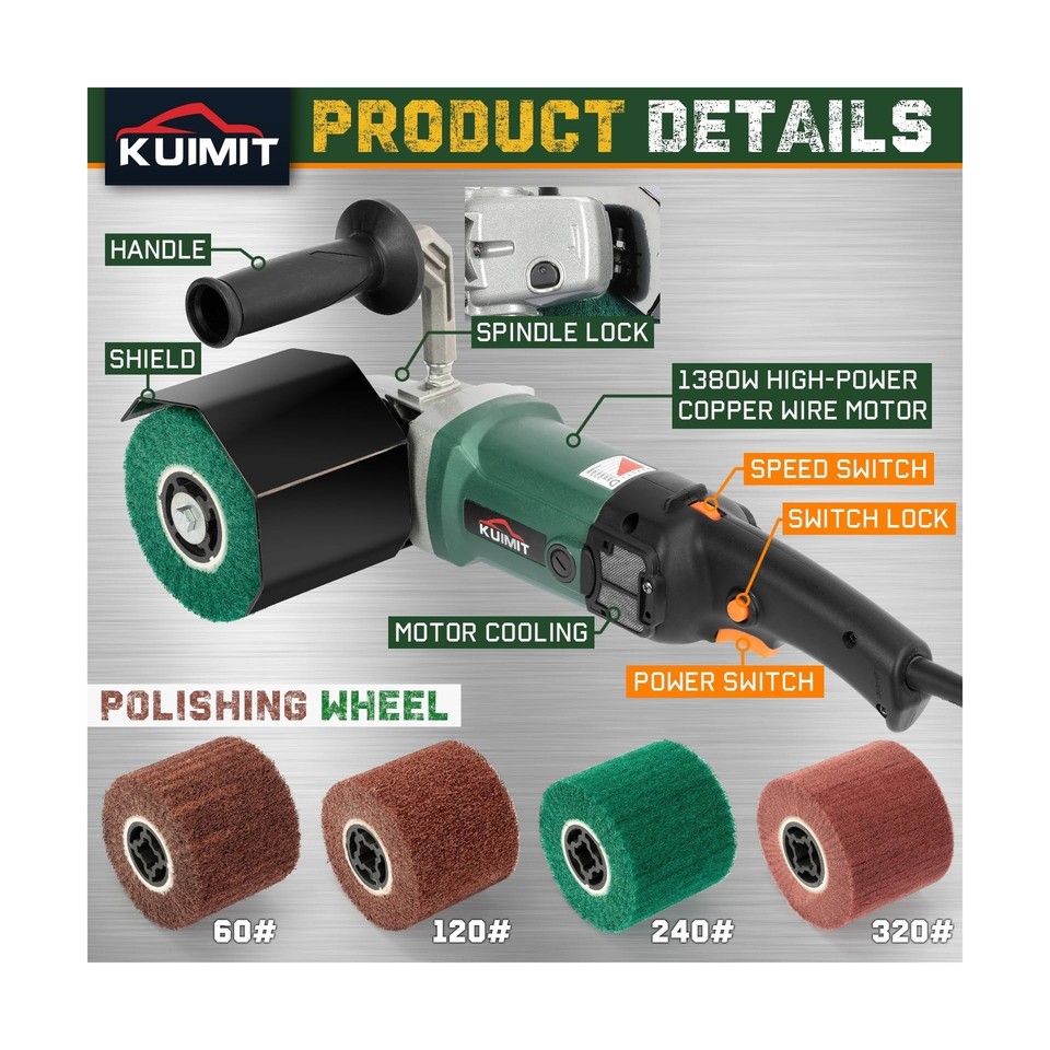 Handheld Metal Burnishing Machine,Electric Sander Polisher for Wood ...