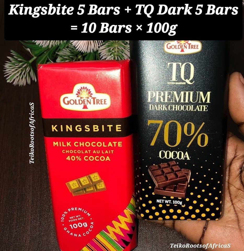 Kingsbite Milk Chocolate, GoldenTree Chocolate from Ghana 20g, 50g ...
