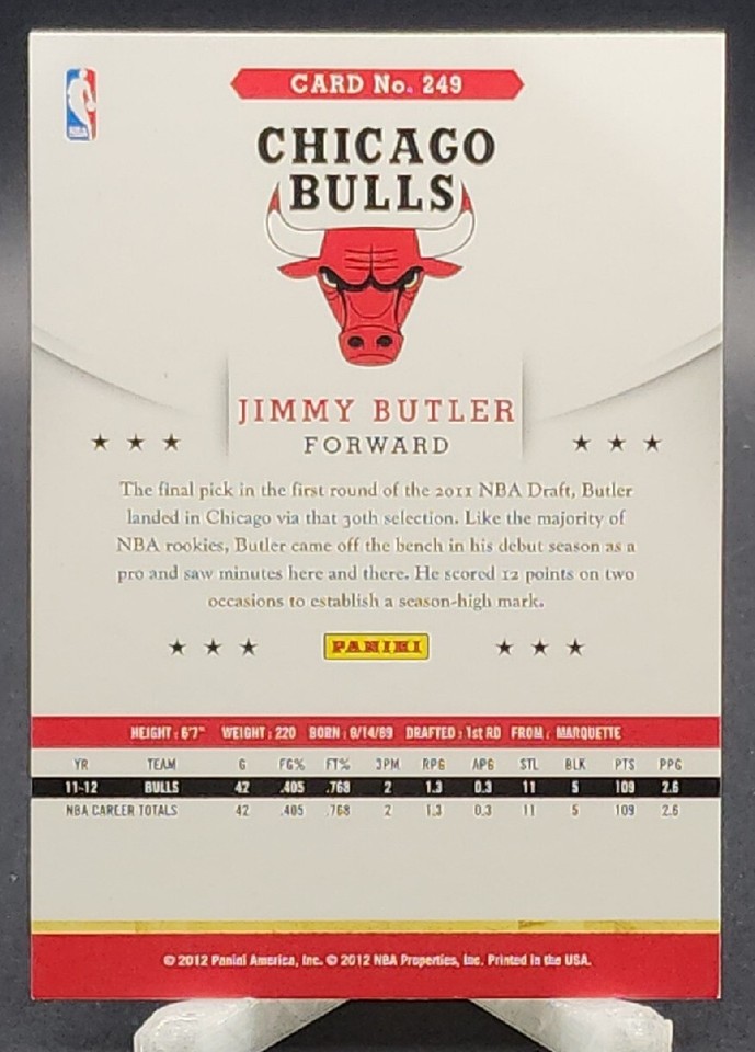 2012-13 NBA Hoops Jimmy Butler #249 Rookie RC | eBay