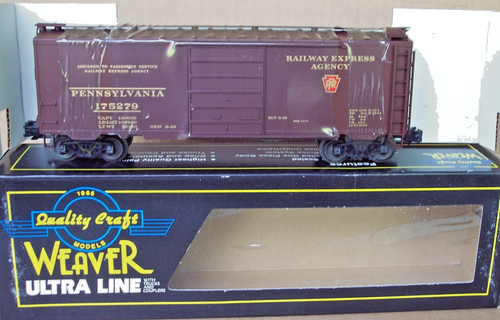 WEAVER O SCALE ULTRA LINE PRR PENNSYLVANIA REA PS-1 BOX CAR 3 RAIL NOS ...