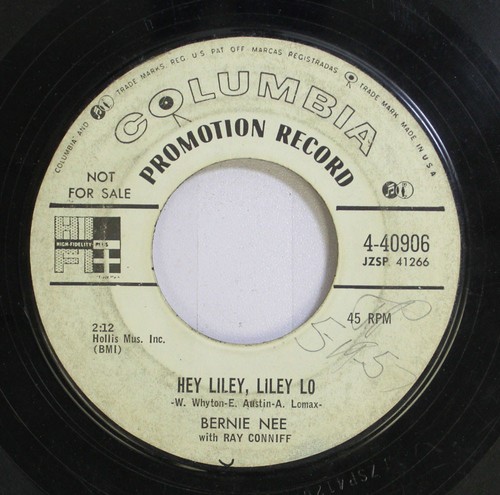 50'S & 60'S 45 Bernie Nee - Hey Liley, Liley Lo / Hey Janie On Columbia ...