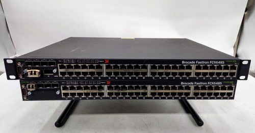 LOT OF 2 Brocade FCX648S FastIron 48 Port Gigabit Managed Switch Dual ...