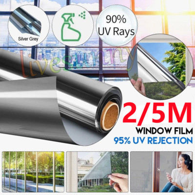 2m 5m Reflective One Way Mirror Window Film Mirrored Privacy Glass ...