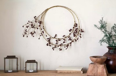 Mkuku - Tanu Layered Mango Wood Beaded Wreath. Brass And Ruby | eBay UK