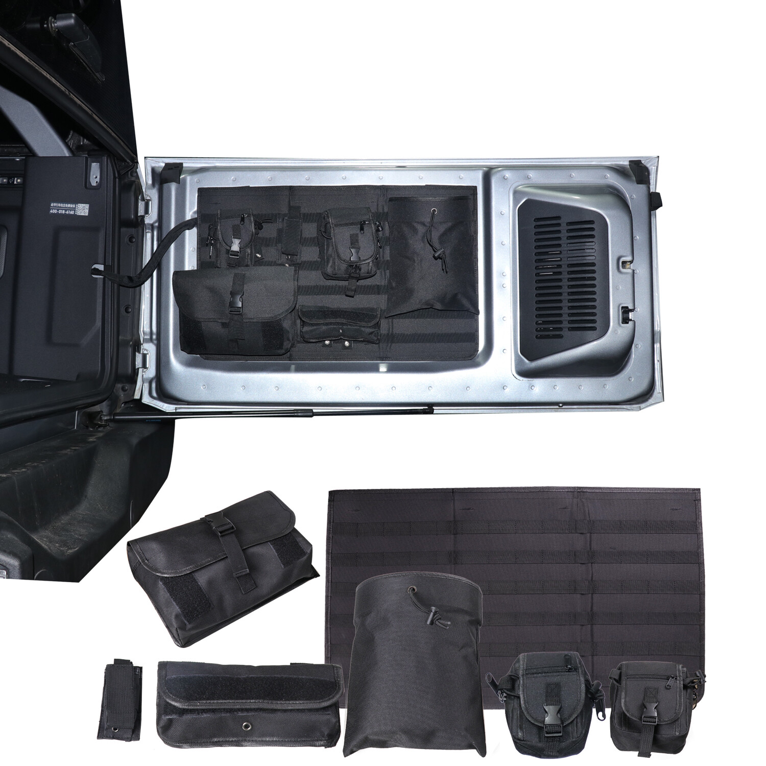 Tail Gate Rear Door Storage Bag & Tailgate Organizer For Ford Bronco ...