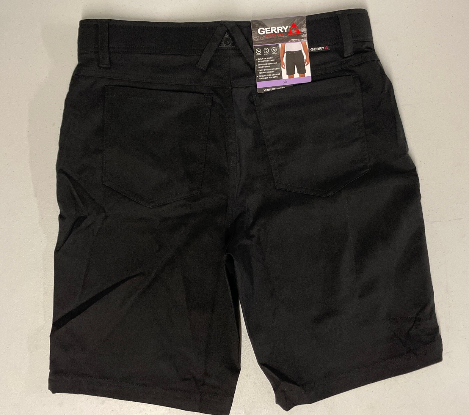 GERRY Men's Stretch Venture Short Flat Front Woven Hiking Zip Pockets ...