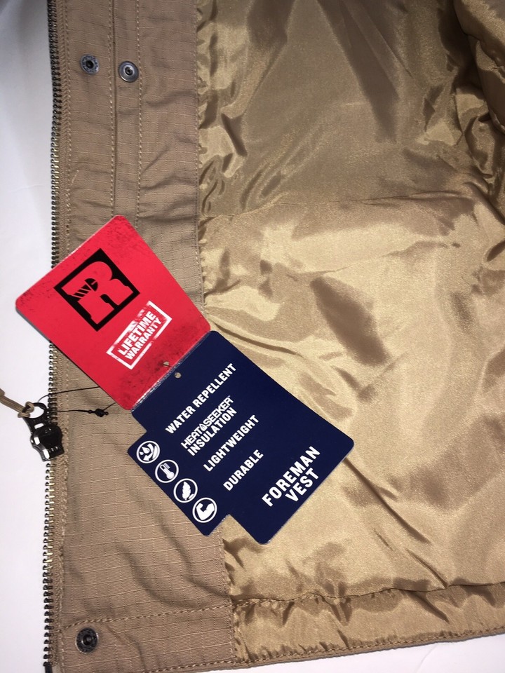 WRANGLER RIGGS FOREMAN INSULATED VEST MENS CONCEAL CARRY TAN W/H ...