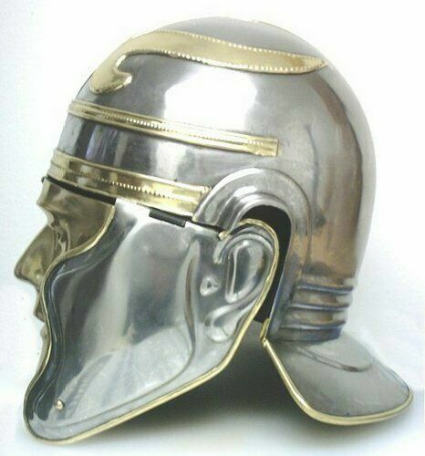 Roman Gallic/ Centurion Helmet With Man FACE PLATE HELMET | eBay