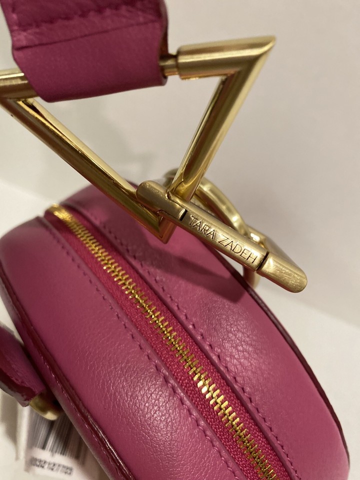 Tara Zadeh Azar Leather Clutch Fuchsia Retail $570 Made In Spain | eBay