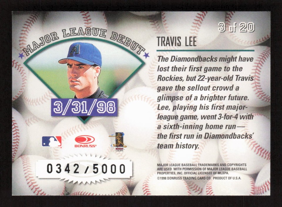 1998 Leaf Rookies & Stars Freshman Orientation #3 Travis Lee ...