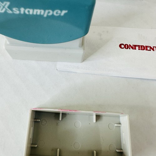X Stamper Office Stamp CONFIDENTIAL Push Down Self Inking Red Ink Capital Letter | eBay