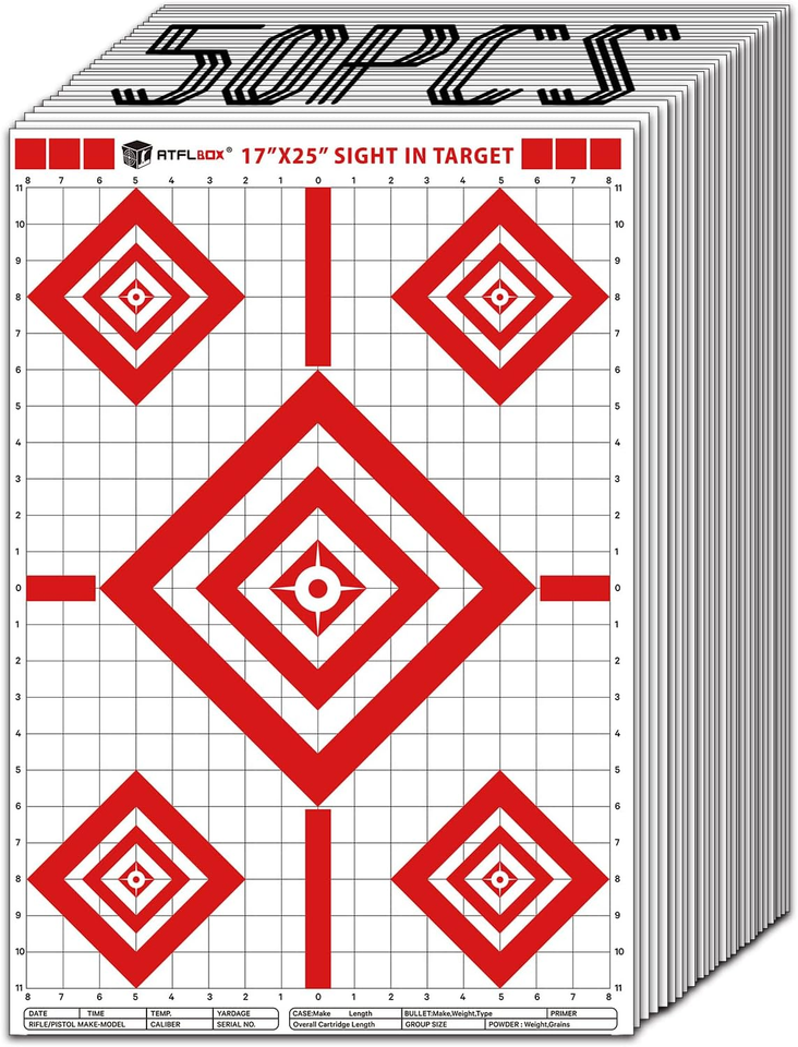 Sight in Shooting Range Paper Target, 17X25 Inch Paper Shooting Targets ...