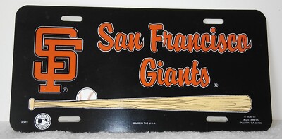 San Francisco Giants Baseball MLB Plastic License Plate sign 6" x 12 ...