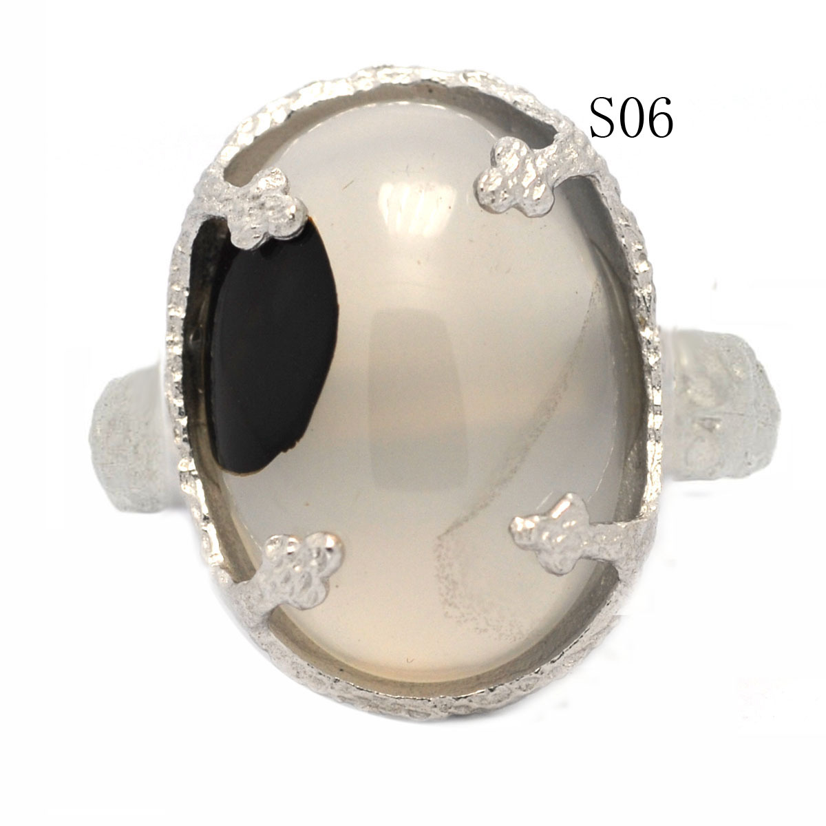De Buman Natural Agate 925 Silver Ring Size 7 | eBay