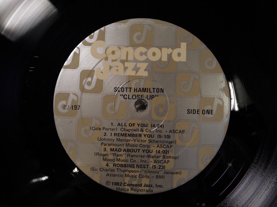 SCOTT HAMILTON CLOSE UP JAZZ 1982 LP VINYL ALBUM | eBay