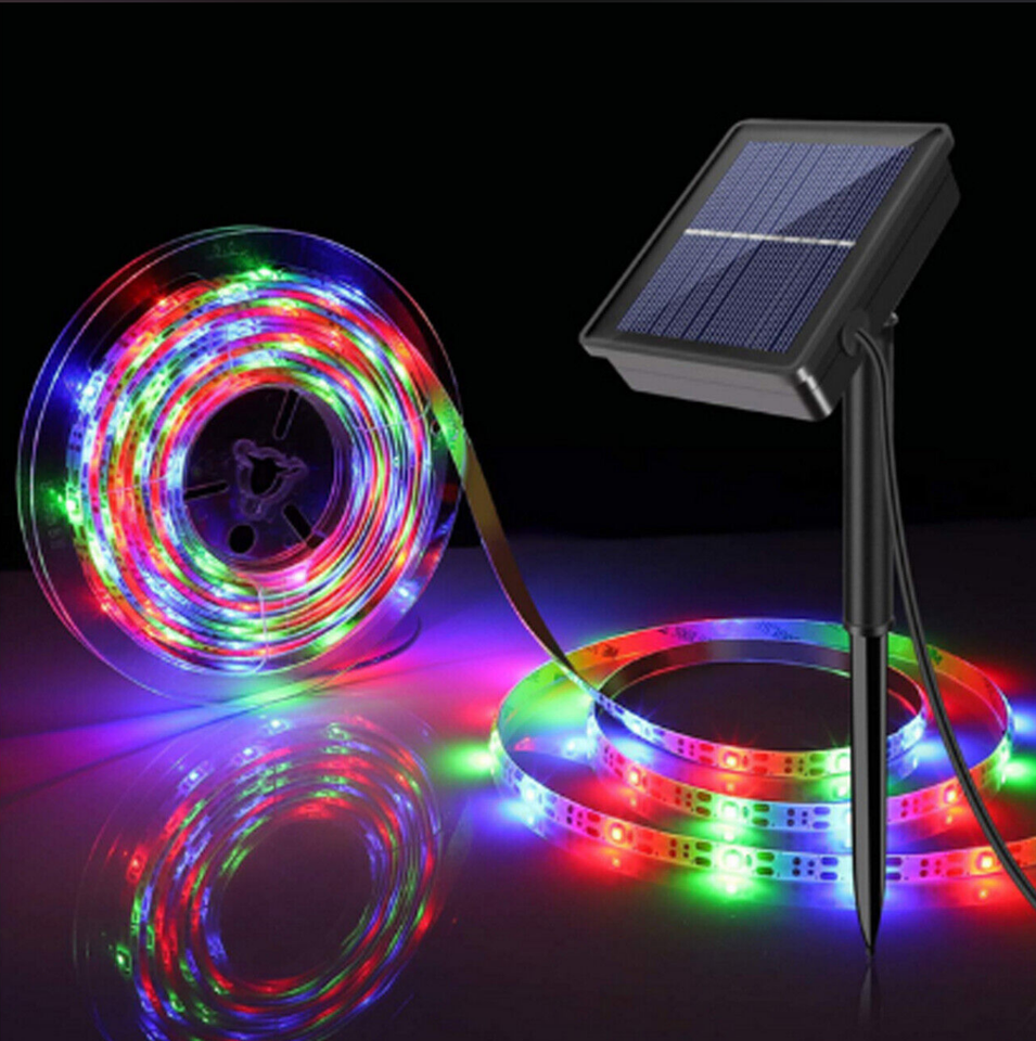 Upgraded Solar LED Strip Flexible Lights 8 Lights Mode Waterproof ...