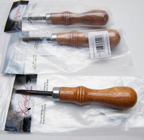 LOT OF 3 NEW Edge Beveler Rounder Size 3 8076-03 Tandy Leather Craftool ...