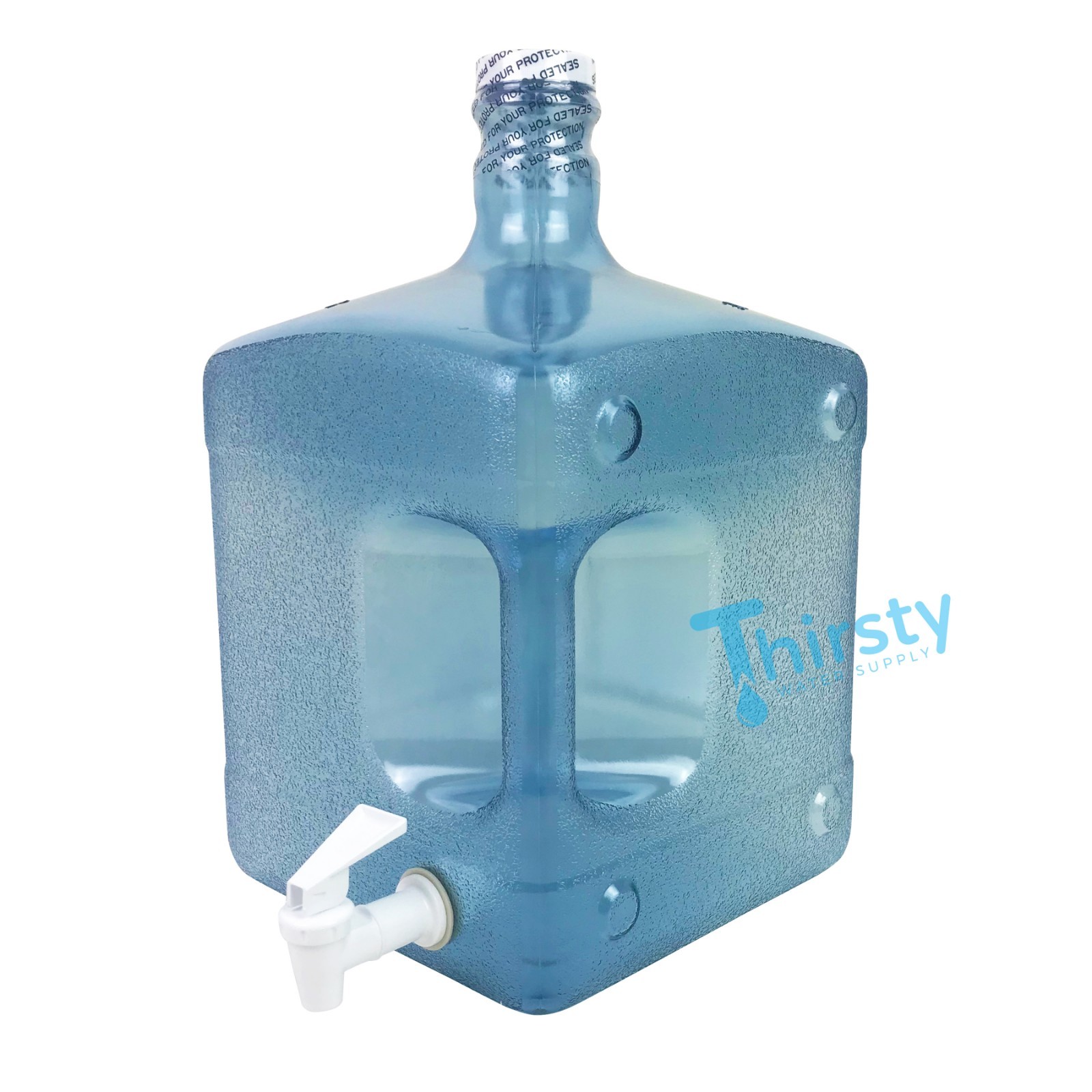 3 Gallon Reusable Square Water Bottle Spigot Faucet Drinking Dispenser ...