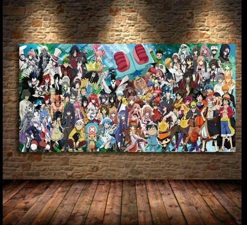 Fabric Manga 100×50cm Dbz one piece Death Note Naruto Poster Cotton No ...