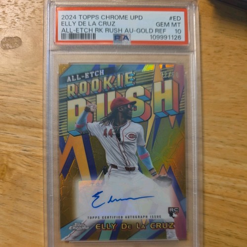 2024 Topps Chrome Update All-Etch RC Rush Gold Auto 32/50 Elly De La Cruz PSA 10 | eBay
