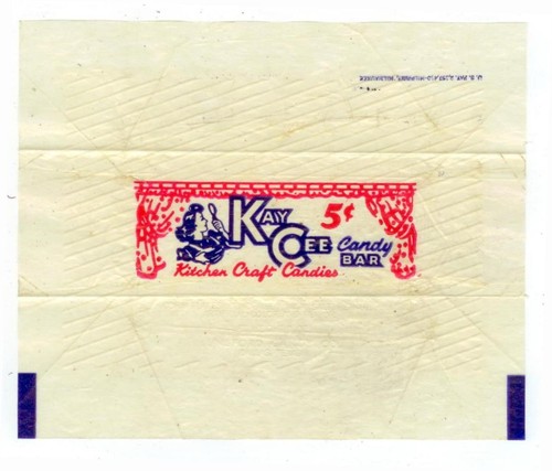 c1940s Kay Cee 5c candy bar wrapper - 1 oz - Lunsford Candy Dallas ...