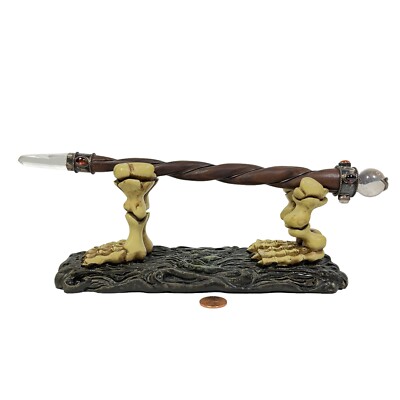 Wooden Magic Wand Crystal + Resin Display Stand Holder Skeleton Feet | eBay
