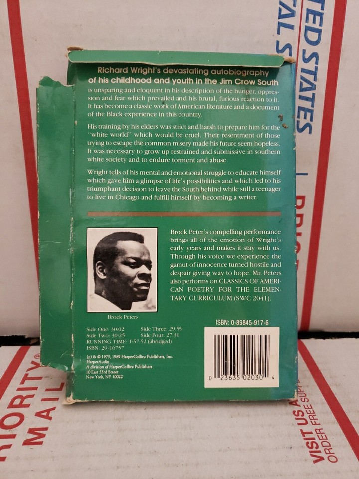 Richard Wright Black Boy vintage cassette tapes performd by Brock ...