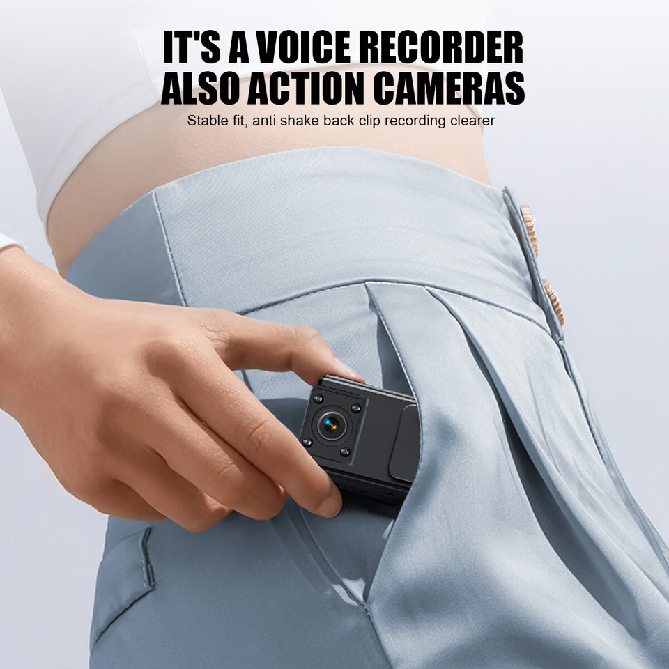 Police Body Camera 1080P Pocket Video Audio Recorder Night Vision Cam w ...