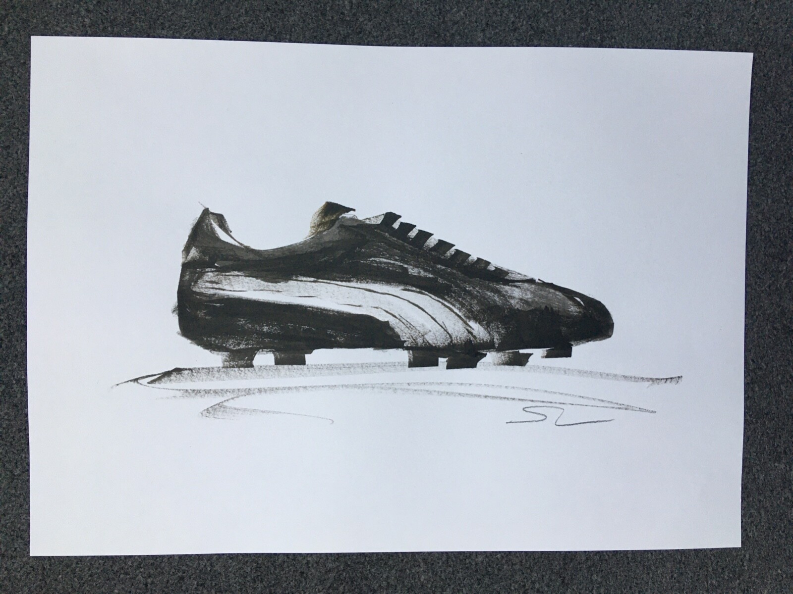 Pele Football boot - Pop Art Original signed Ink still life painting A3 ...