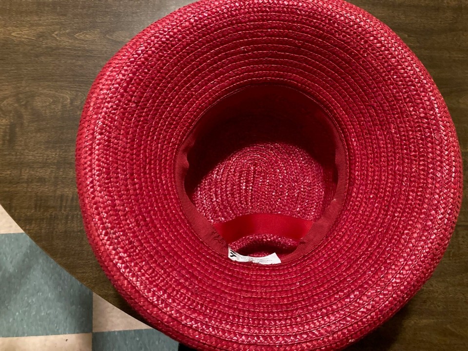 Vintage Red Hat Society Straw Decorated Hat AWESOME CONDITION!!!!!! | eBay