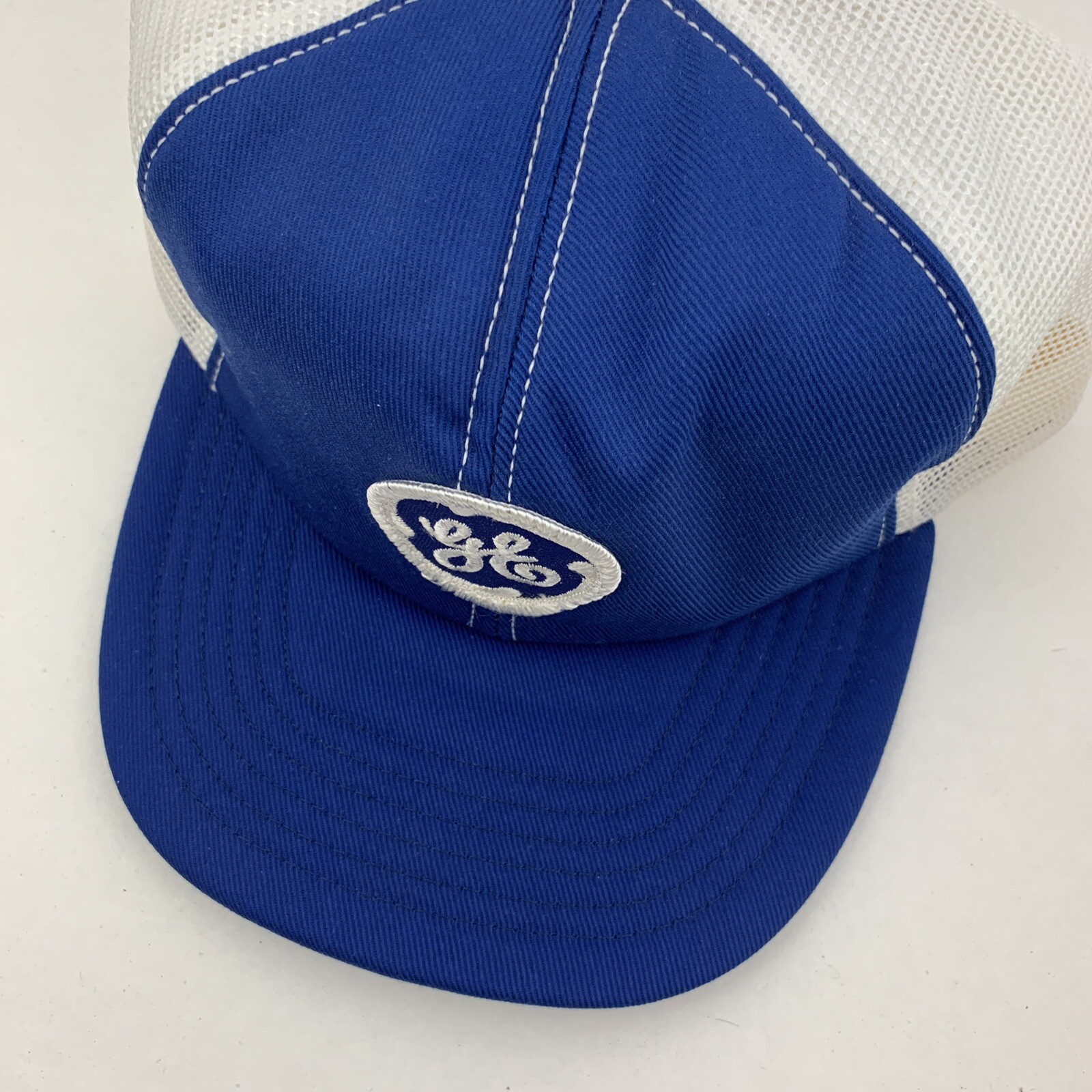 Vtg GE General Electric Patch Hat 2-Tone Mesh USA Snap Back Trucker Dad ...