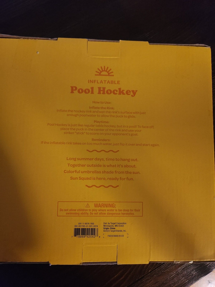 Inflatable Pool Air Hockey Game by Sun Squad Table Hockey for the Pool ...