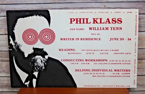 Vintage 70's Phil Klass William Tenn UW-SP University Poster Sci Fi UFO ...