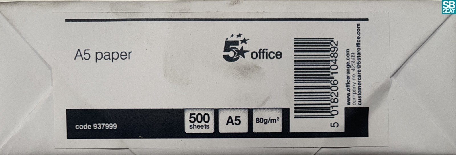 (500-Sheets) 80gsm A5 White Matt Paper Multifunctional Copier Ream 5 ...