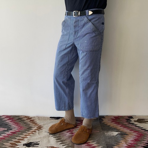 Vintage Swiss Workwear Hickory Stripe Blue Striped Utility Work Pants W ...