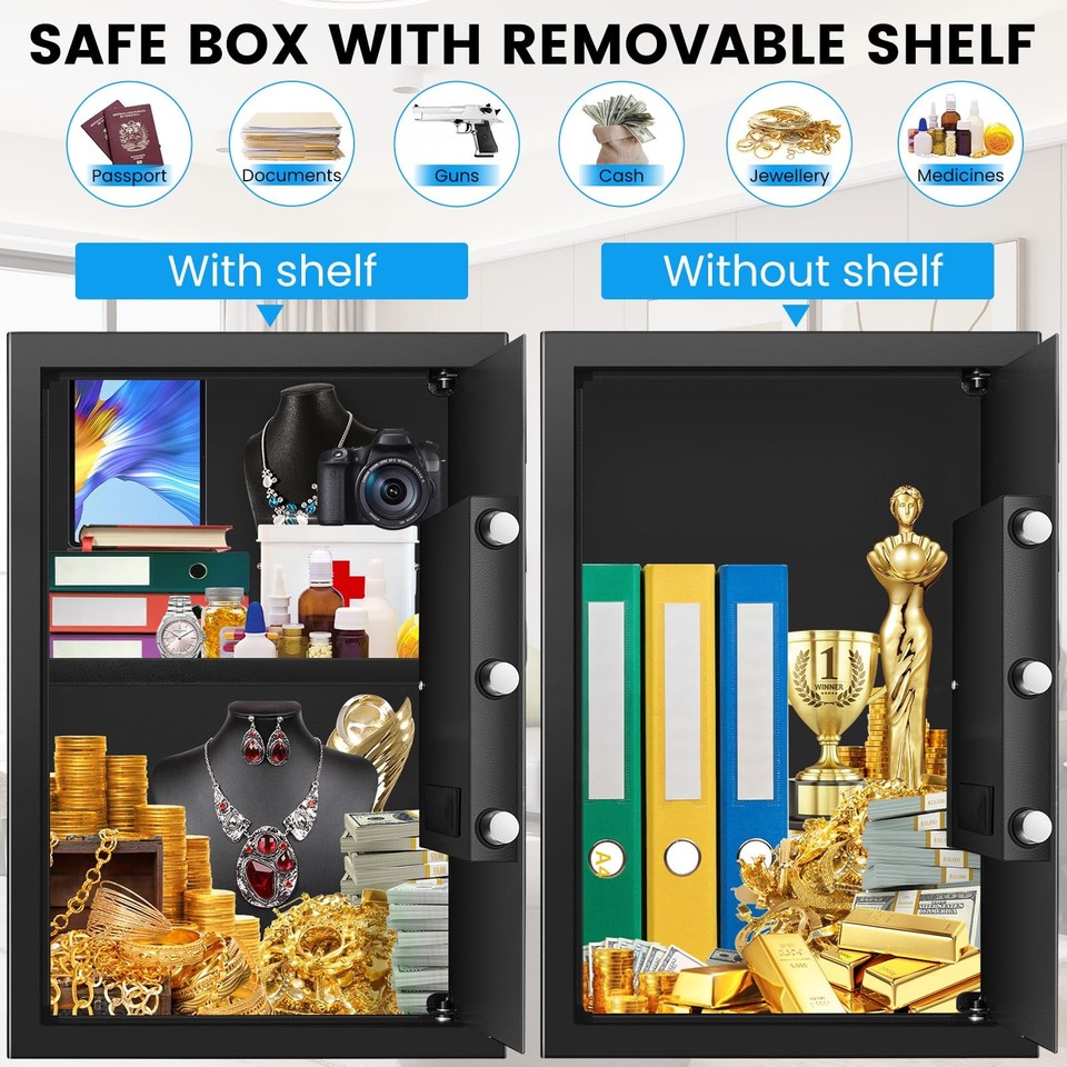 3.2 Cuft Safe Box, Home Safes Water and Fireproof, Security Digital ...
