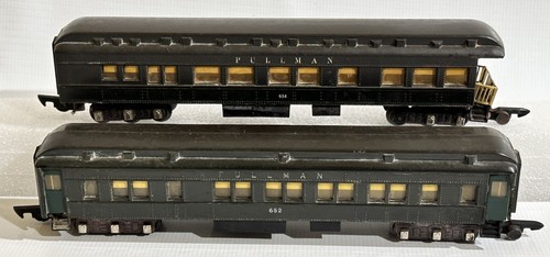 AMERICAN FLYER DARK GREEN 652 654 HEAVYWEIGHT EARLY PULLMAN ...