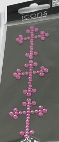 Crosses Cross Christianity Religion Pink Rhinestone Crystal MAMBI ...