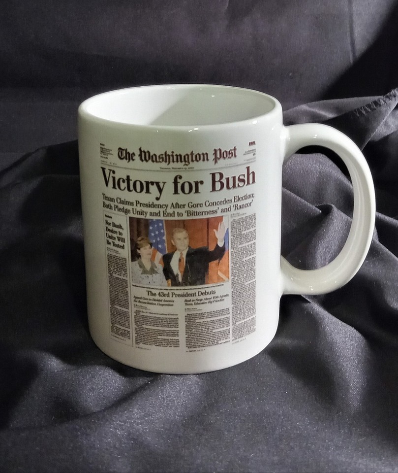 12/14/2000 Washington Post Front Page Mug of George Bush Victory. | eBay
