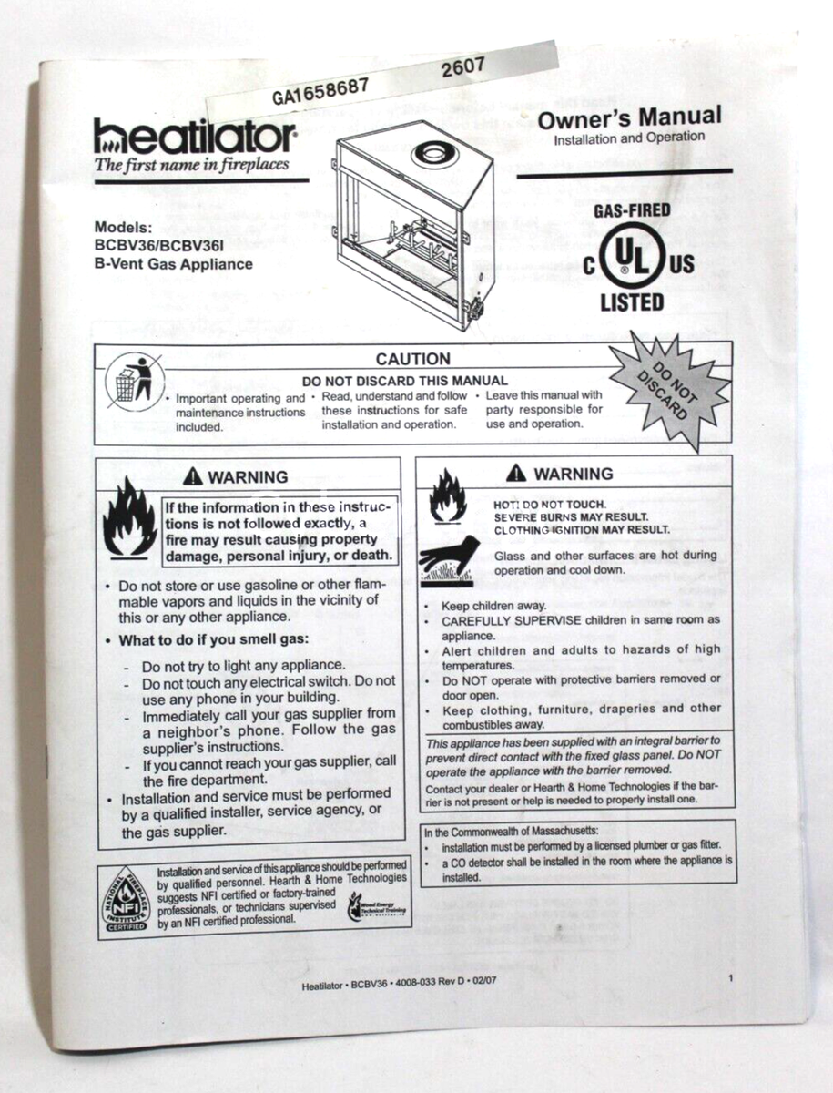 Heatilator Instruction Manual Need Help With Heatilator Fireplace