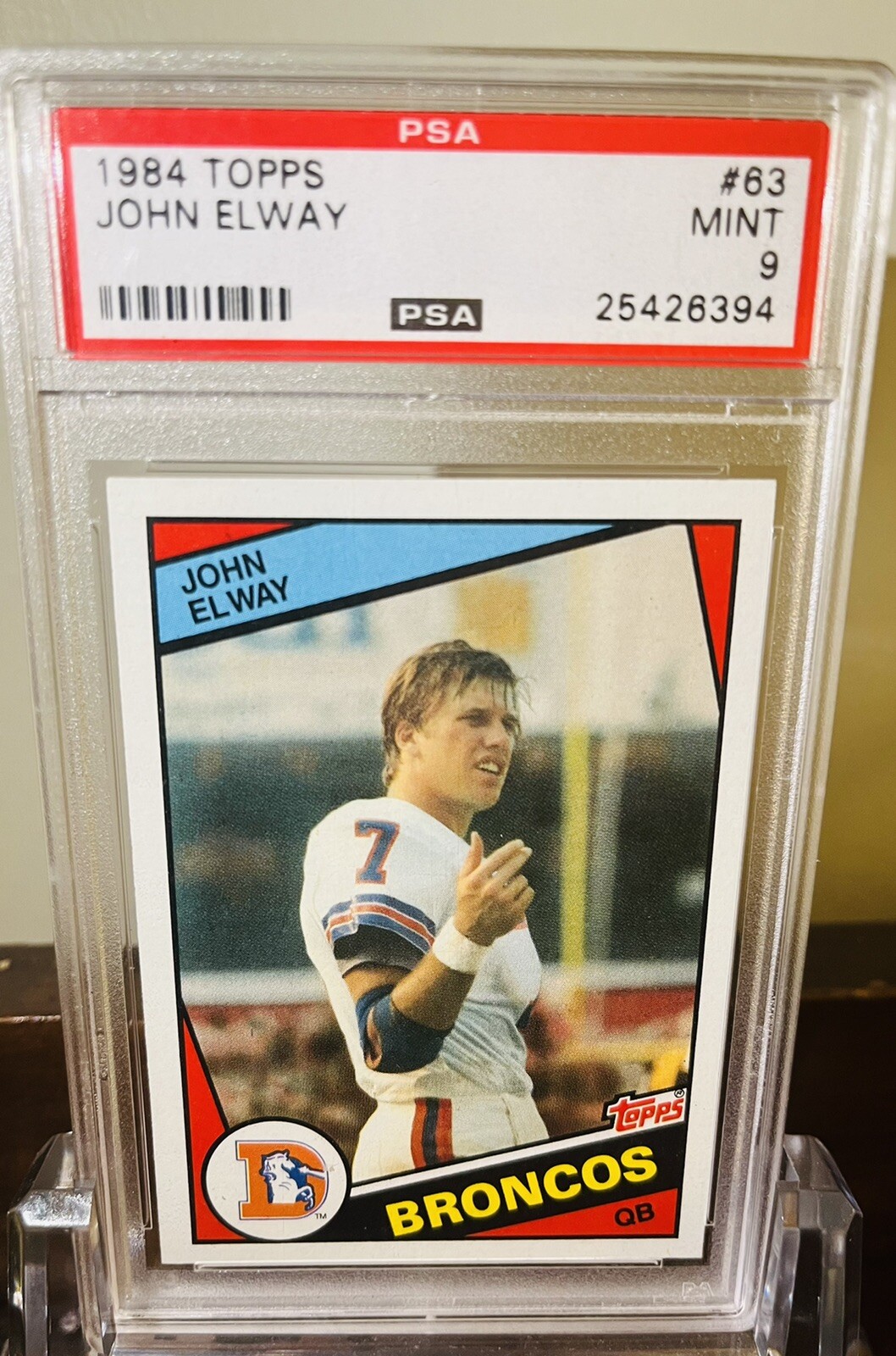 1984 Topps #63 John Elway Denver Broncos HOF RC Rookie Card PSA 9 MINT ...