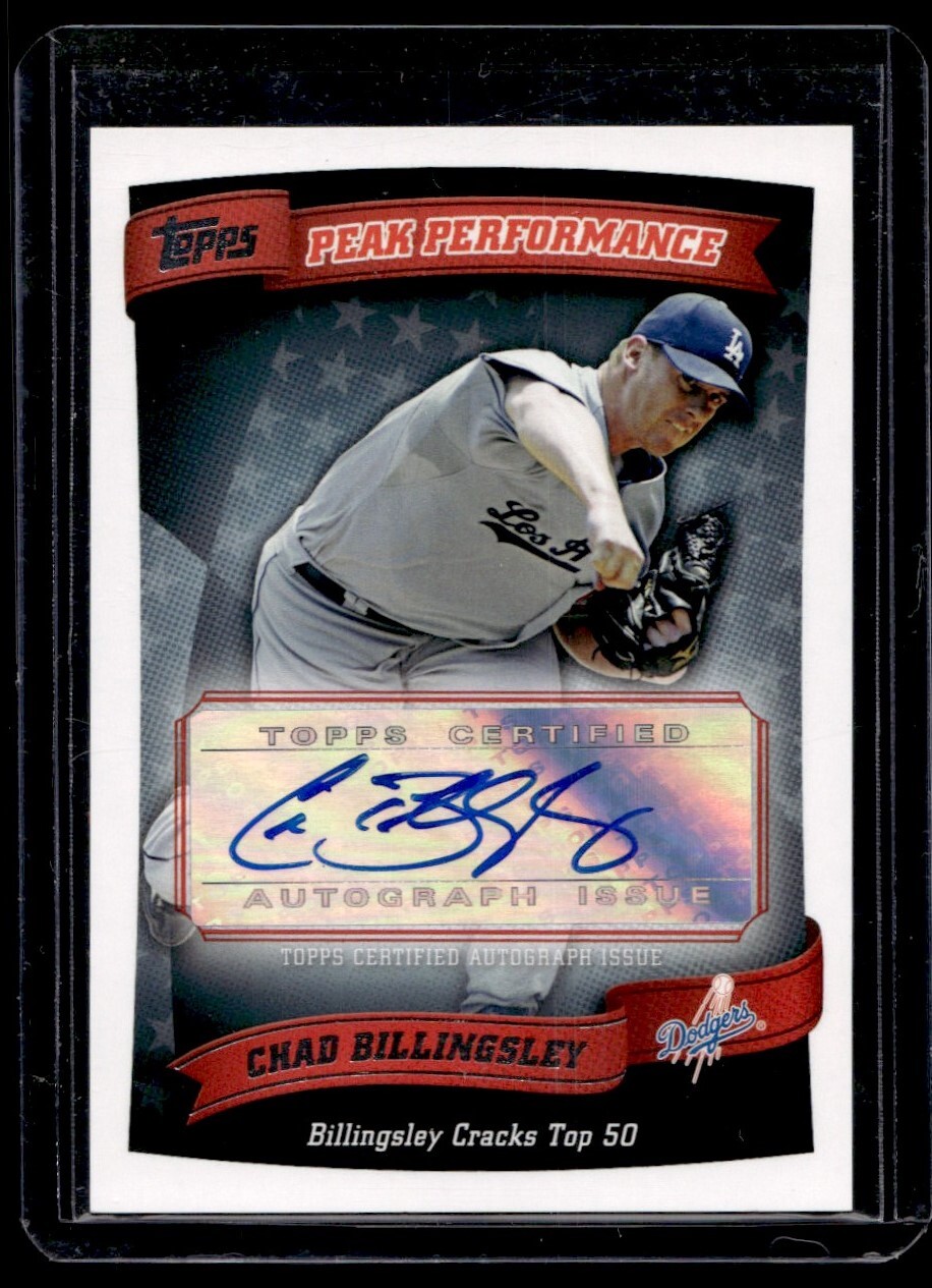 2010 Topps Peak Performance Autographs Chad Billingsley Auto Los ...