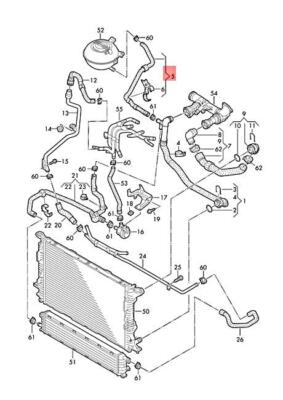 Genuine AUDI Q3 8UG Coolant Hose 5N0122109AE | eBay