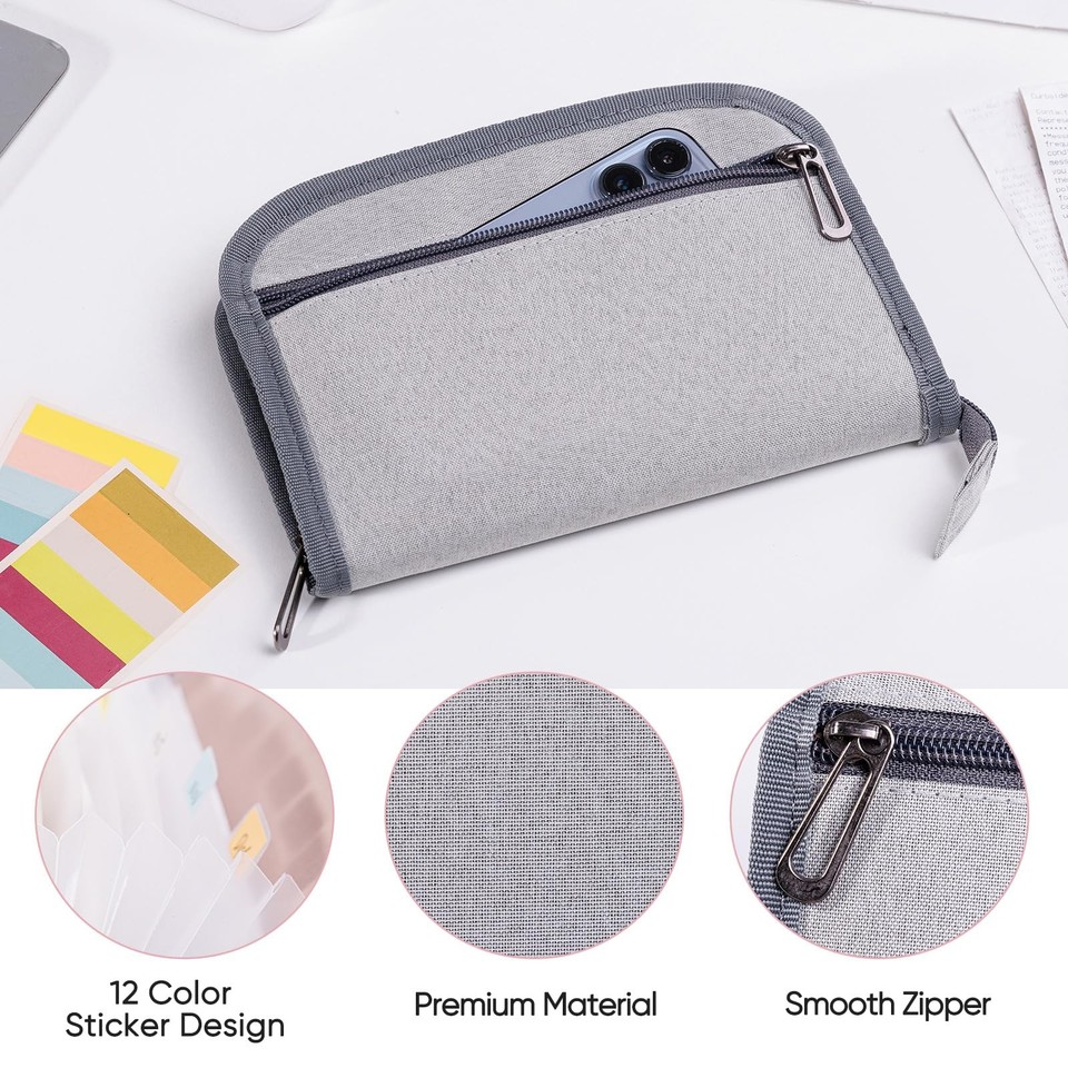 Receipt Organizer with 12 Pockets 8x5.5 Small Receipt Holder Organizer ...