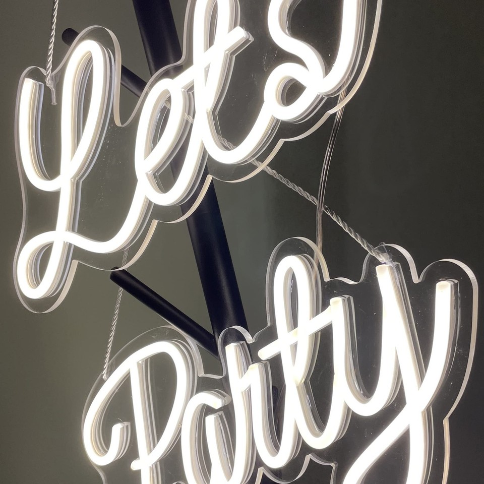 32x8 inch Let's Party Neon Signs Art Wall Lights for Beer Bar Club ...