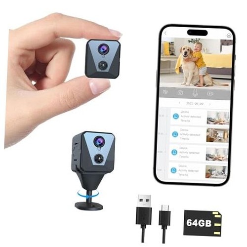 Security Camera, 2K WiFi Indoor 100 Days Standby Camera with 64G SD ...