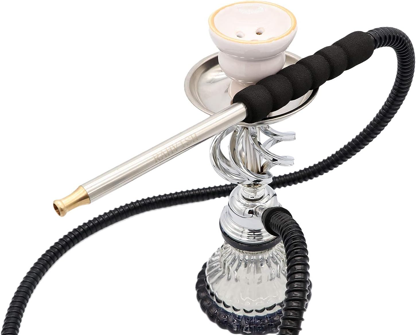 2 Pack 60'' Hookah Hose with Brass Hookah Tip Silicone Pipe Smoke Hose ...