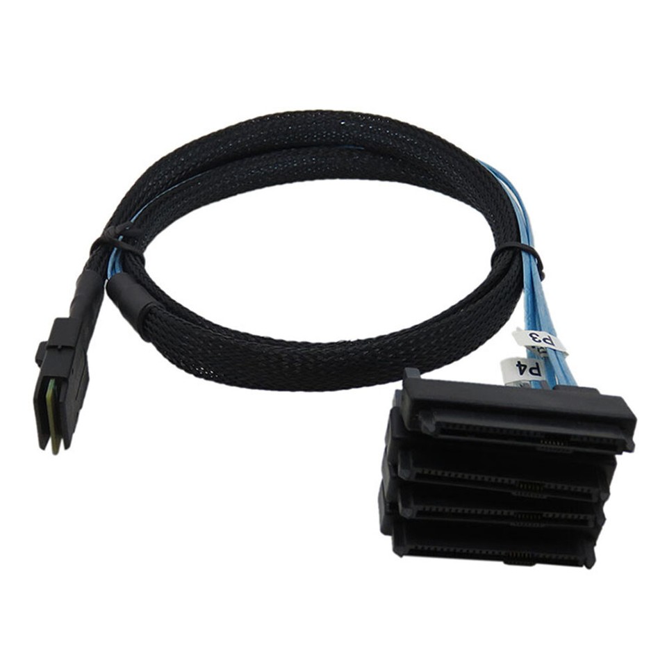 Mini SAS 36P SFF-8087 to 4 SAS 29P SFF-8482 with 15P SATA Power ...